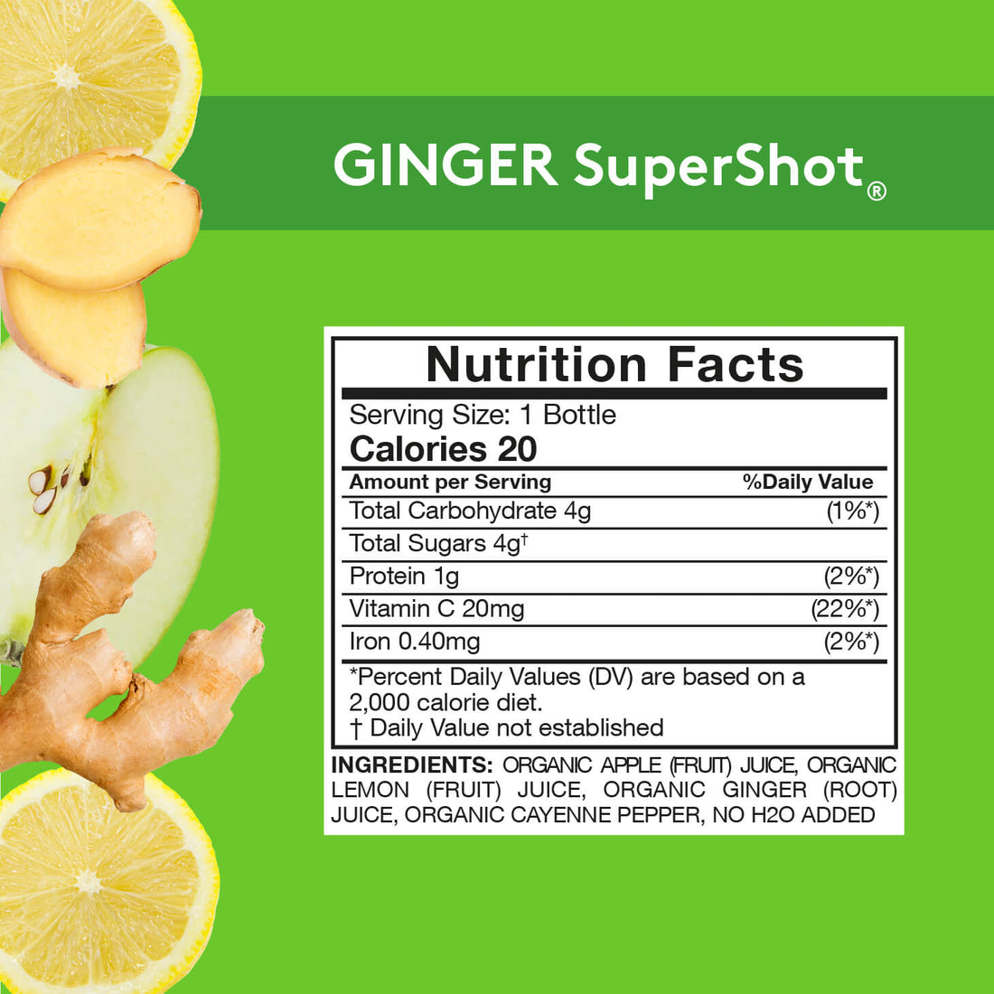 GINGER SuperShot® - Organic Ginger, Lemon and Digestion Shot - Sol-ti